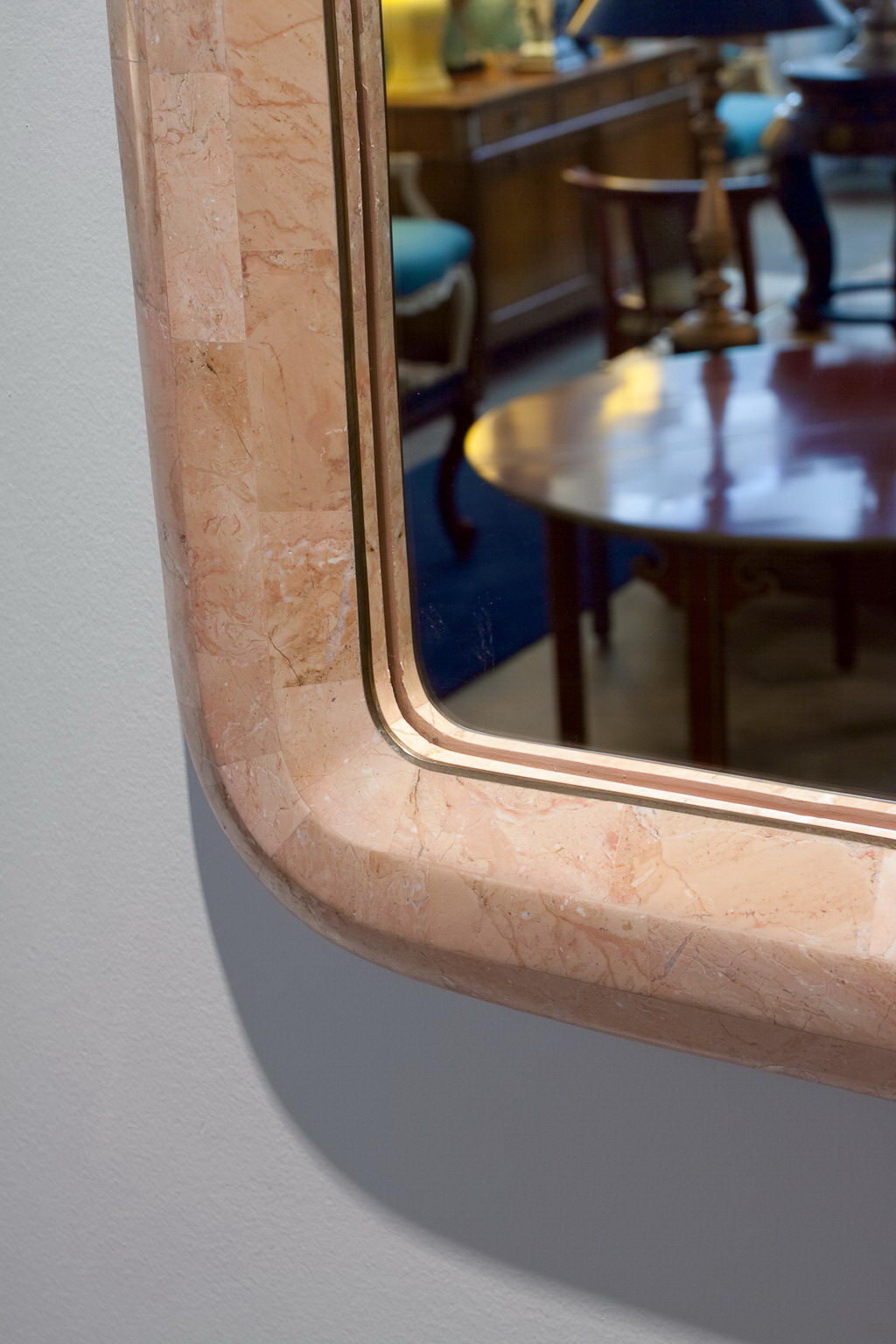 Sold - Pink Tessellated Marble Mirror - Rubbish Interiors Inc.